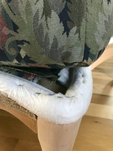 Dropcloth Recovered Deconstructed Chair and Ottoman