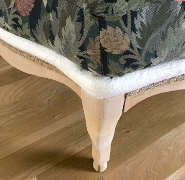 Dropcloth Recovered Deconstructed Chair and Ottoman