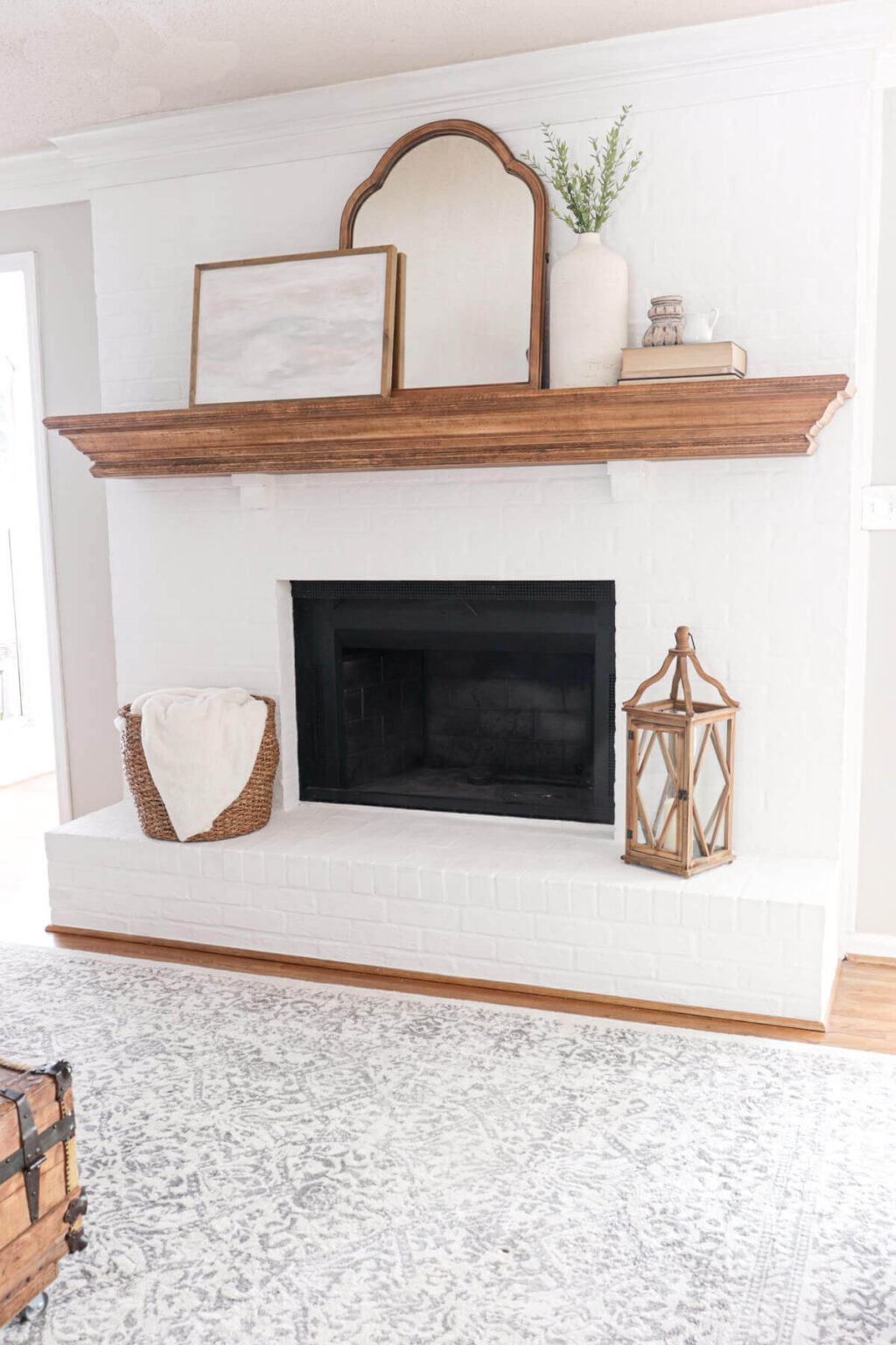 How to Makeover a Brick Fireplace with Lime Slurry