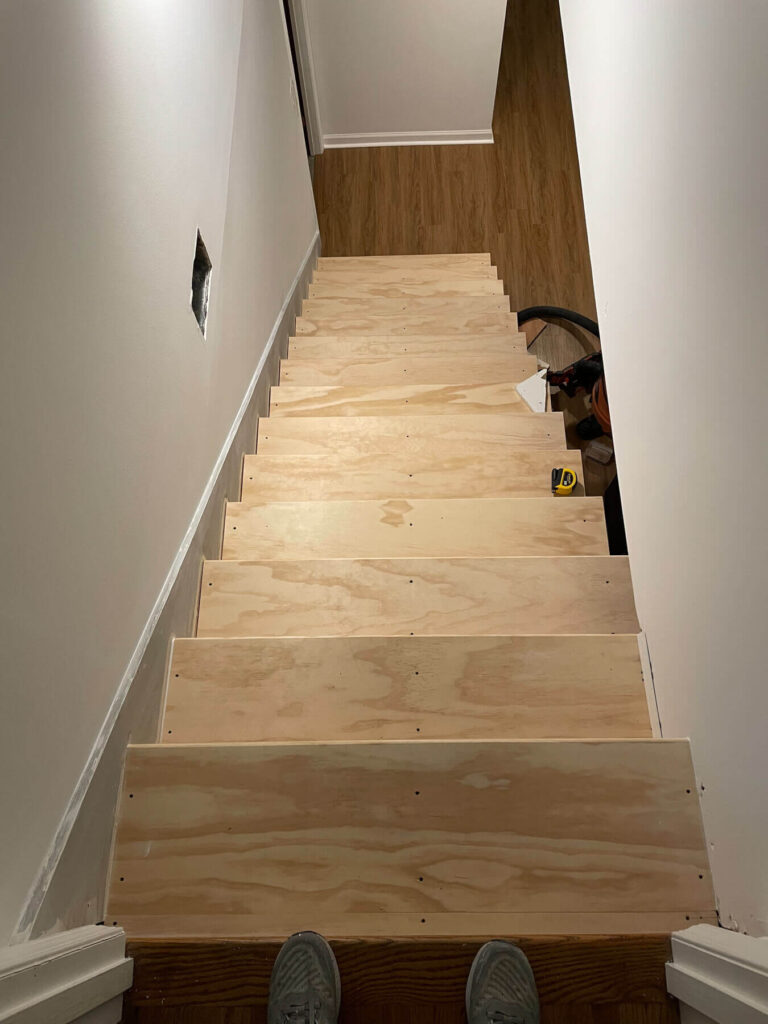 DIY Basement Stair Remodel and How to Install an Indoor Outdoor Carpet ...